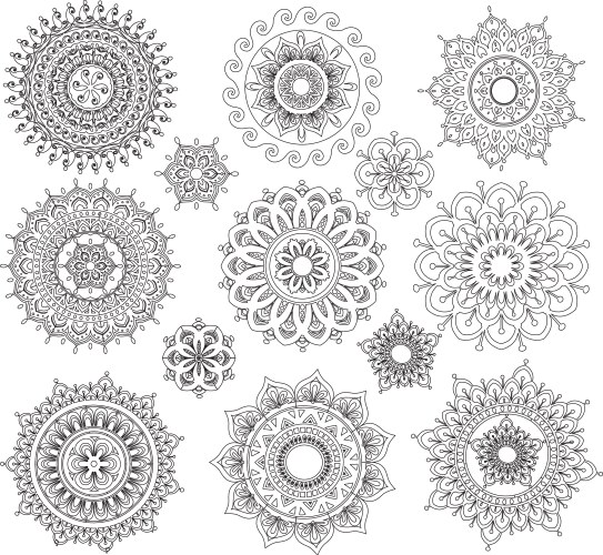 Set of circular patterns Royalty Free Vector Image