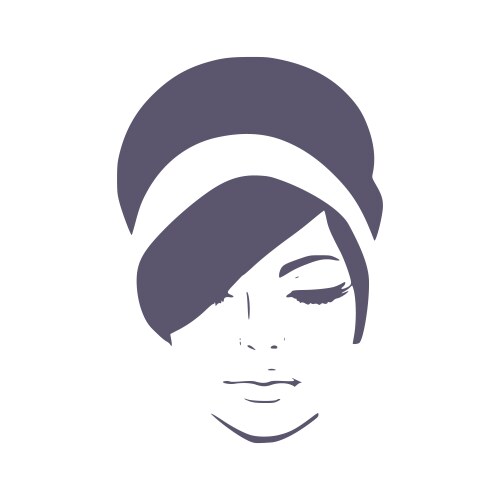 Young woman face front view in low key style Vector Image