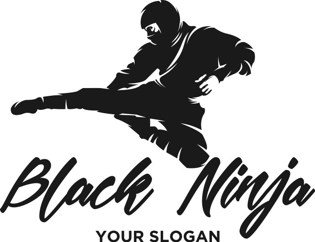 Japanese ninja logo katana master insignia design Vector Image