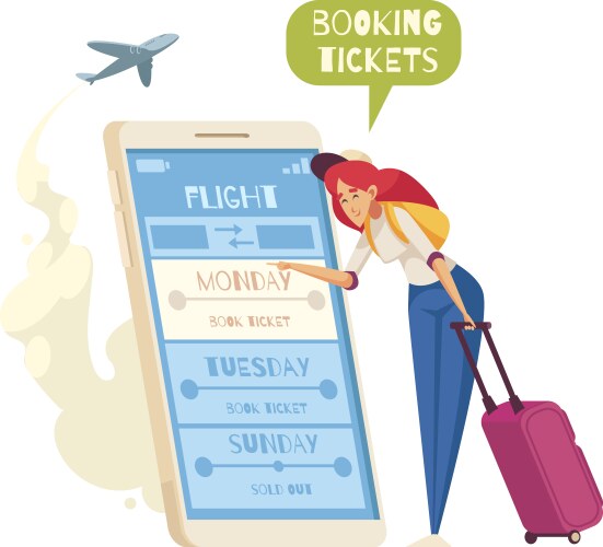Ticket booking website landing page design Vector Image