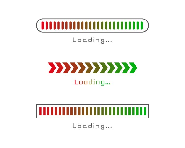 Collection loading bar status icon set of loaded Vector Image