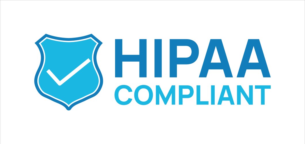 Hipaa compliance logo Royalty Free Vector Image