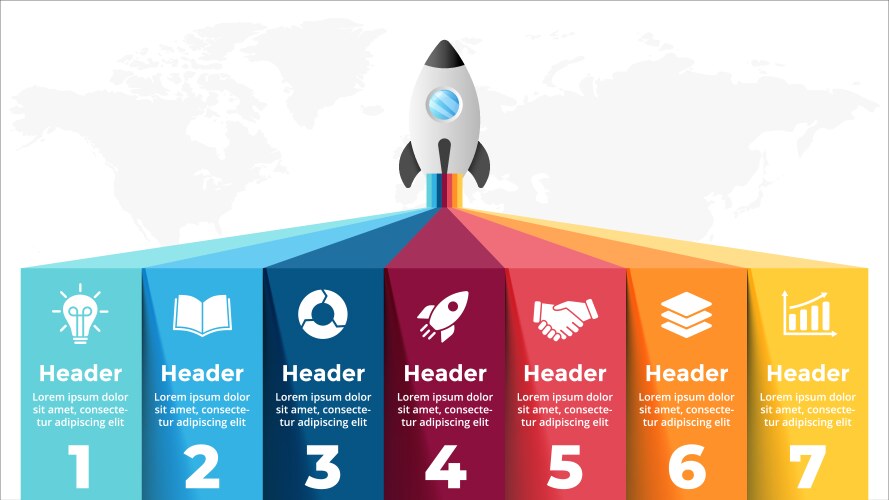 Startup infographic rocket launch Royalty Free Vector Image