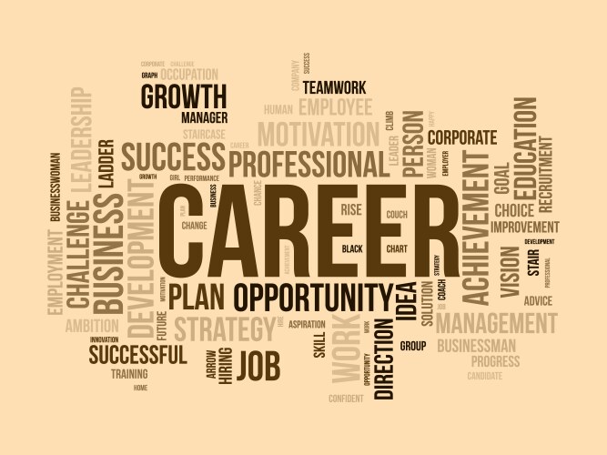 Career word cloud template success work concept Vector Image
