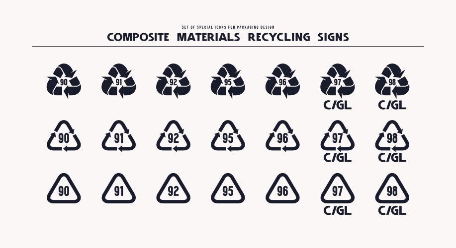 Recycling code arrow icons Royalty Free Vector Image