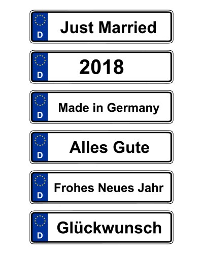 German specific vehicle registration plate Vector Image