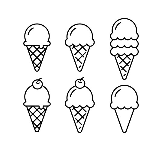 Ice Cream Cone Black and White Vector Images (over 22,000)