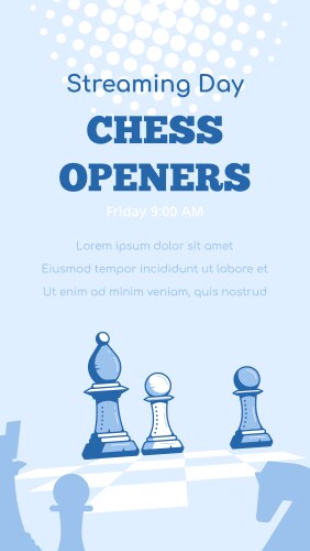 International chess day banner template outline Vector Image