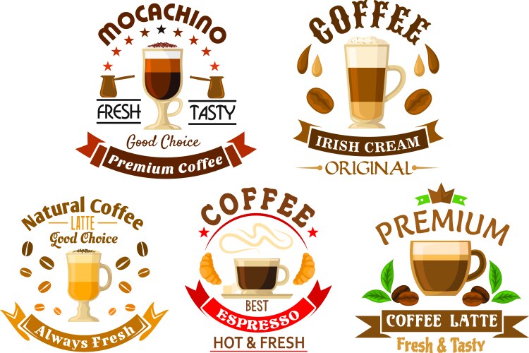 Coffee design elements Royalty Free Vector Image