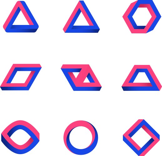 Simple geometric 2d shapes school geometry Vector Image