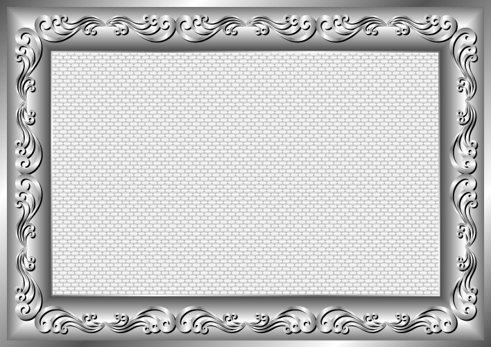Frames isolated realistic square metalsilver Vector Image