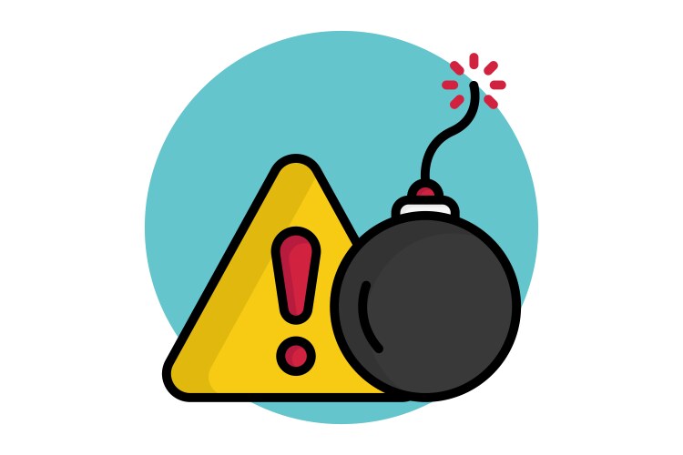 Problem colored outline icon exclamation mark Vector Image