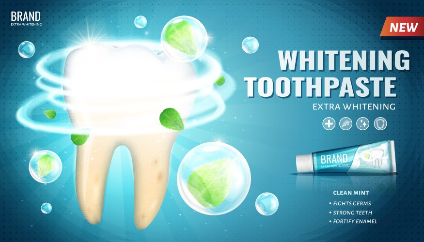 Ad template for toothpaste Royalty Free Vector Image