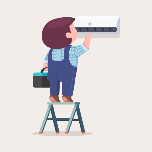 Air conditioner service repair fix Royalty Free Vector Image