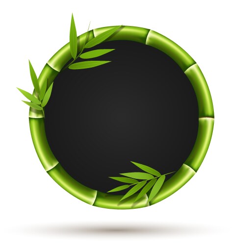 Green bamboo circle frame Royalty Free Vector Image