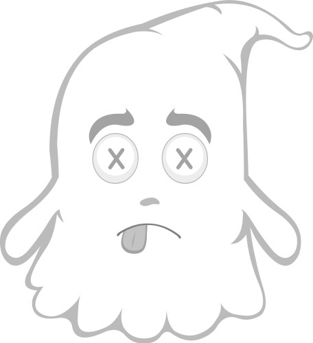 Ghost character wink eye Royalty Free Vector Image