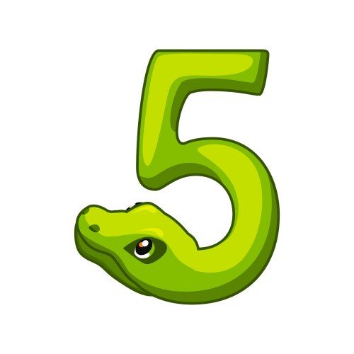 Cartoon balloon number 5 font kids numbers figure Vector Image