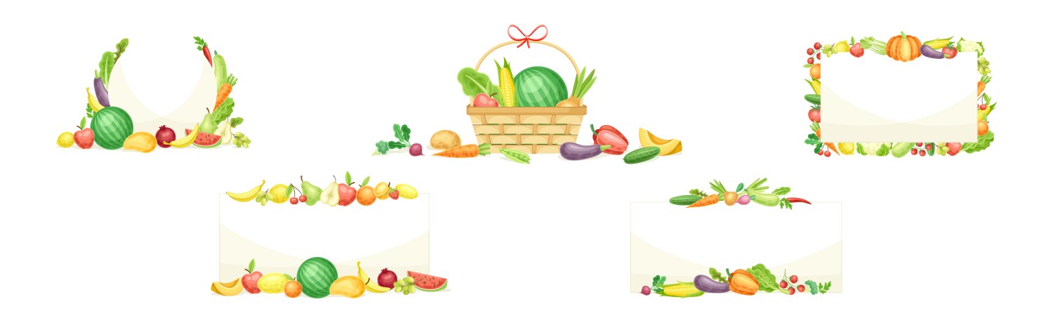Fruit Vegetable Border Vector Images (over 1,700)
