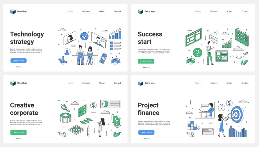 Database governance strategy blue onboarding Vector Image