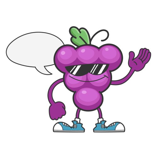 Cute smile grape character cartoon collection Vector Image