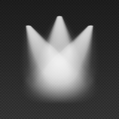 Stage limelight blue cone light from top Vector Image