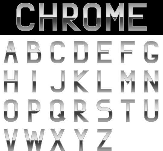 Alphabet Chrome Letters Vector Images (over 5,800)