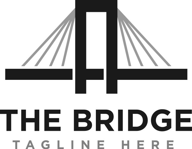 Bridge construction logo icon design Royalty Free Vector