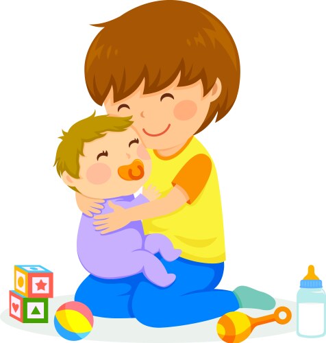Siblings Hugging Vector Images (over 290)