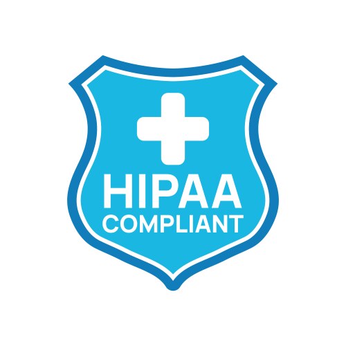 Hipaa compliance logo Royalty Free Vector Image