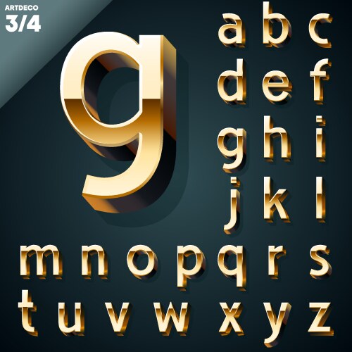Fancy 3d gold golden text metal logo icon design Vector Image