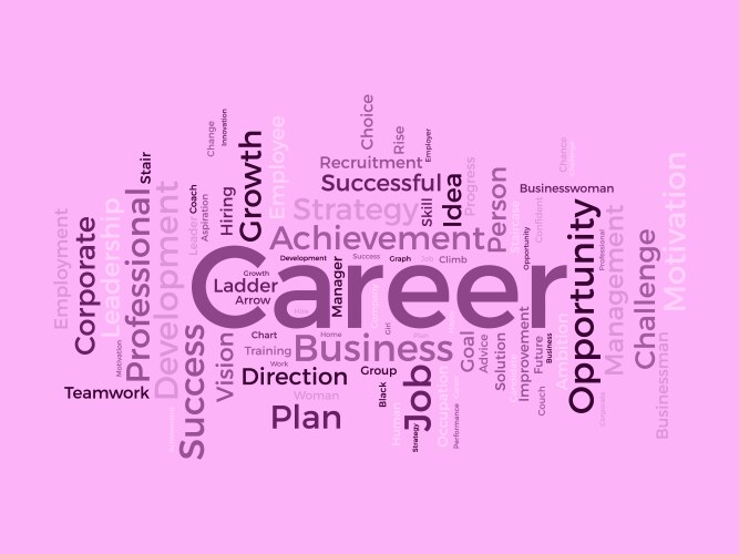 Career word cloud template success work concept Vector Image