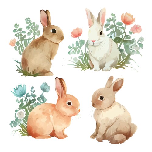 Rabbit color artistic graphic image a Royalty Free Vector