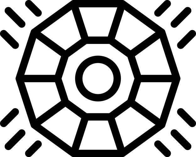 Circle with radial rays icon simple style Vector Image