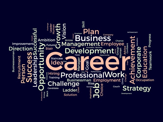 Career word cloud template success work concept Vector Image