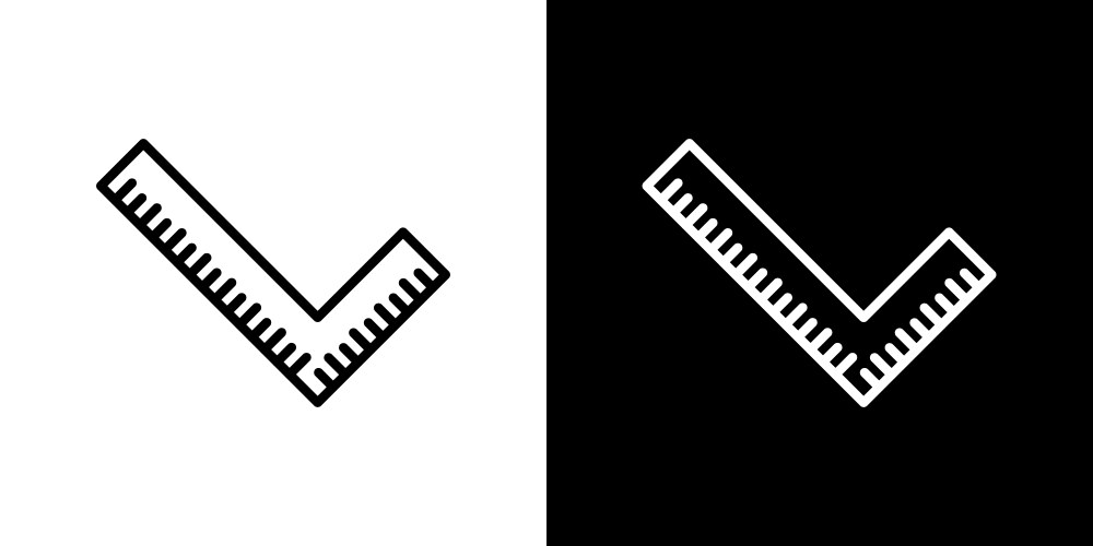 School ruler icon set size height distance Vector Image