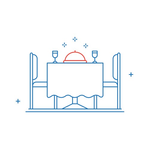 Restaurant dining table dinner Royalty Free Vector Image