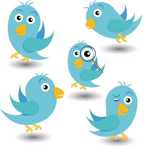 Blue bird cartoon Royalty Free Vector Image - VectorStock