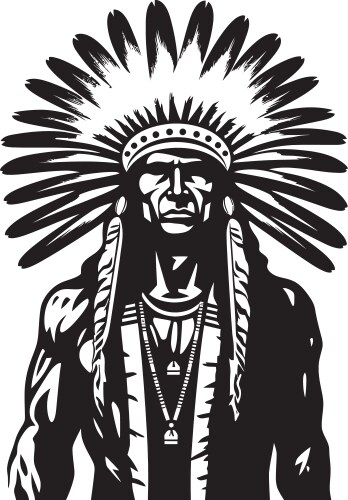 Tribal majesty native american chief emblem Vector Image