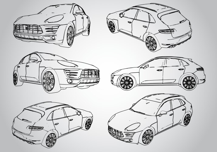 Top View Car Line Drawing Vector Images (over 140)