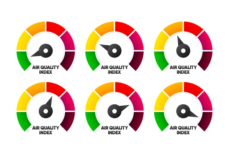 Air pollution meter quality index scale low Vector Image