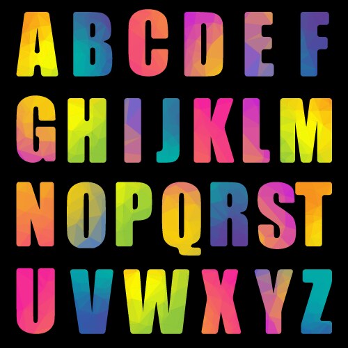 Colorful Alphabet Set - Rainbow Letters Royalty Free Vector