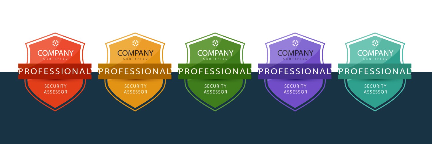 Certified badge logo design for company training Vector Image