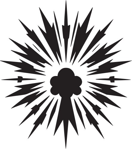 Sunbirst logo explosion light rays in decorative Vector Image