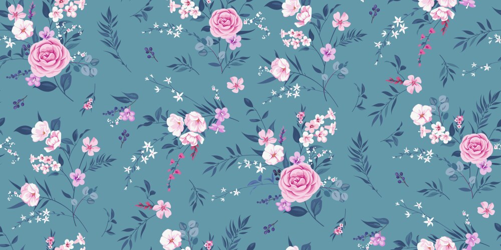 Cute seamless floral pattern Royalty Free Vector Image