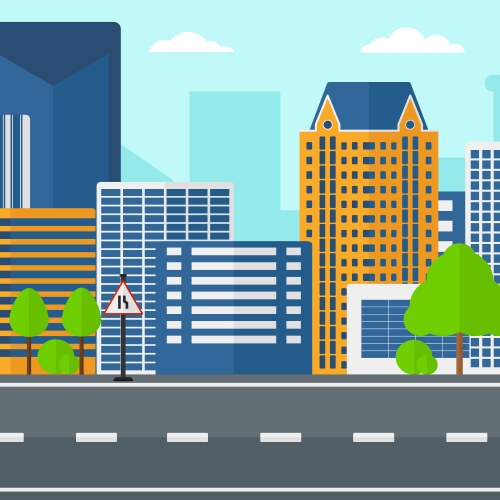 Retro comics city street scene Royalty Free Vector Image