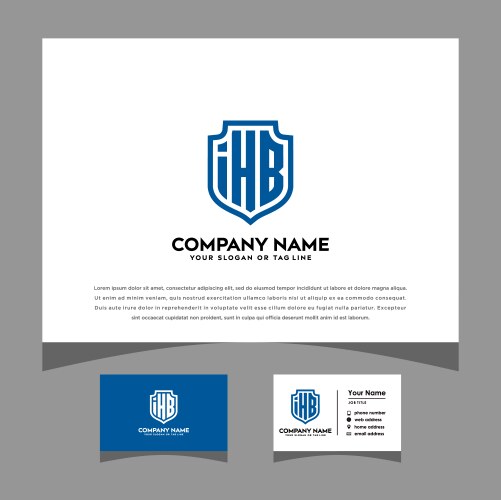 Initials ihg logo letters shielding pattern Vector Image