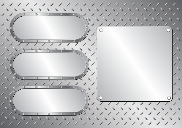 Metal brushed plates on non slip metallic surface Vector Image