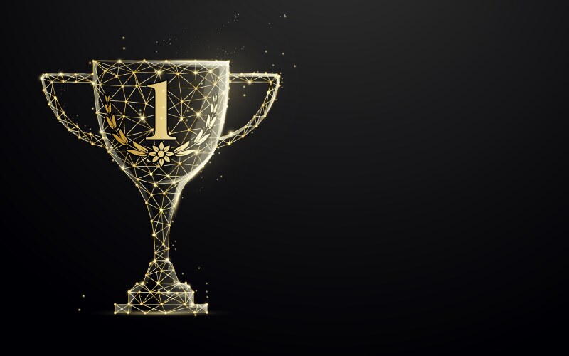 Abstract trophy cup form lines and triangles Vector Image