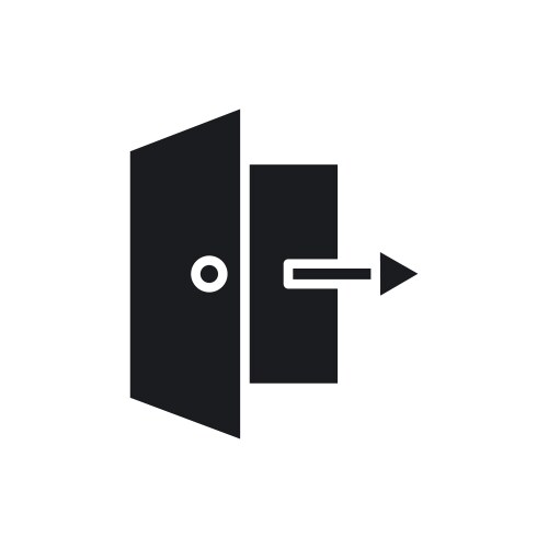 Exit icon set output symbol quit or logout button Vector Image