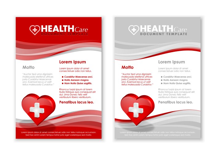 Health care document templates Royalty Free Vector Image